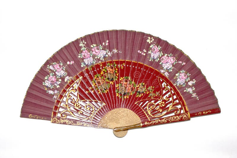 Continental Hand Fan on White Background Stock Photo - Image of object ...