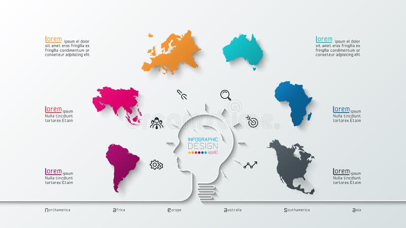 Continental Infographics Information. Stock Vector - Illustration of ...