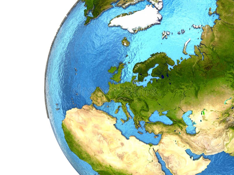 Continente Europeu Na Terra Ilustração Stock - Ilustração de azul, mapa ...
