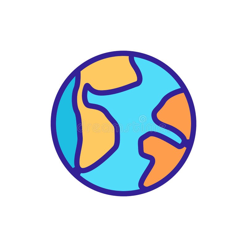 Continents Icon Vector. Isolated Contour Symbol Illustration Stock ...