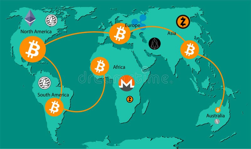Continents of the Planet Cryptocurrency Distribution in the World ...