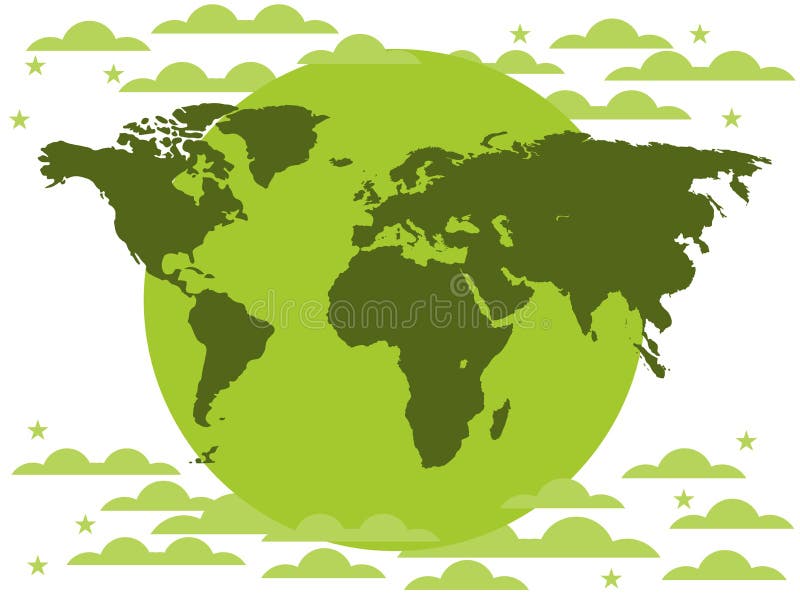 The Continents of the Planet, Environmental Protection, Green Planet on ...