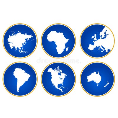 Continents Shapes Stock Illustrations – 537 Continents Shapes Stock ...