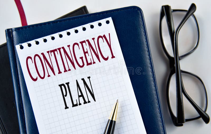 CONTINGENCY PLAN - Words on White Sheet on Light Background with ...