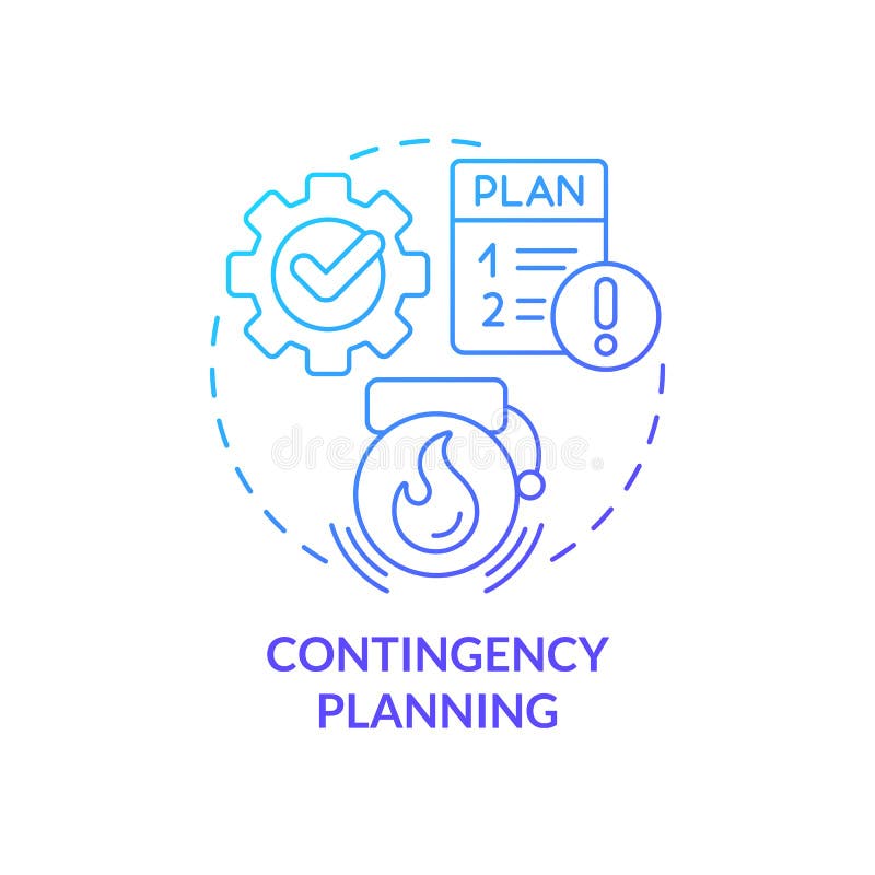 Contingency Planning Blue Gradient Concept Icon Stock Vector ...