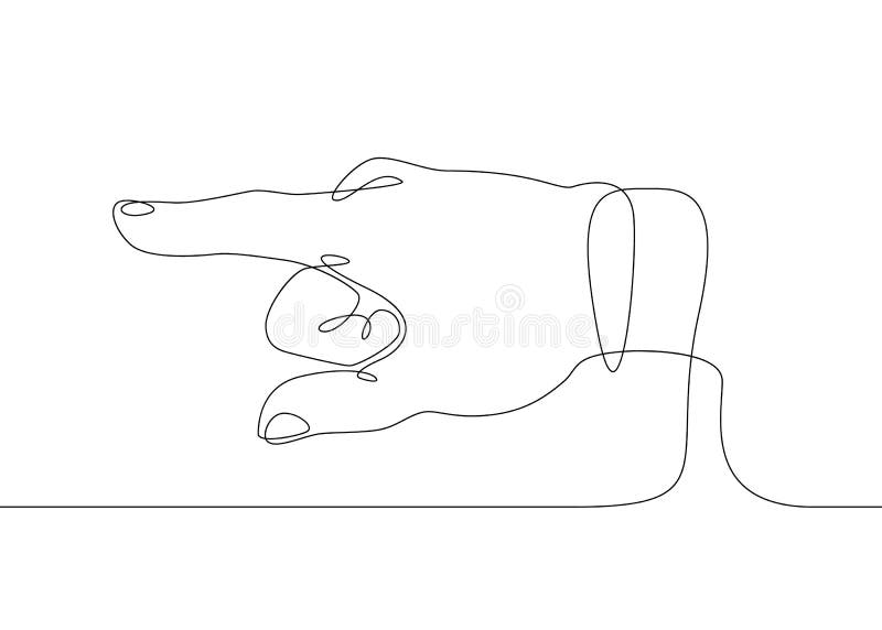 Continu Doigt De Direction De Pointage De Main De Dessin Au Trait ...
