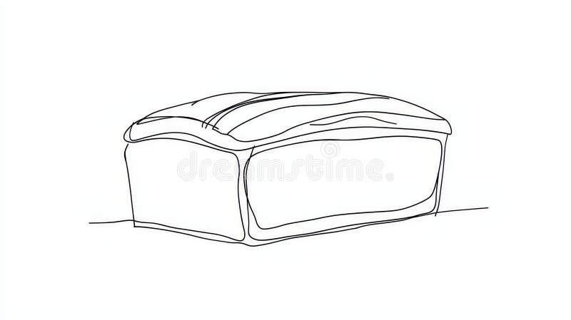 Continually Drawn One Line Drawing of a Loaf of Bread Stock ...