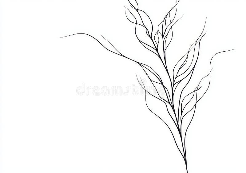 Continually Drawn Wheat Symbol Sign One Line Icon Stock Illustration ...