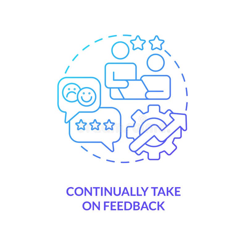 Continually Take on Feedback Blue Gradient Concept Icon Stock Vector ...