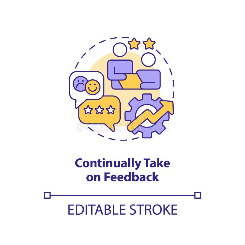 Continually Take on Feedback Concept Icon Stock Vector - Illustration ...