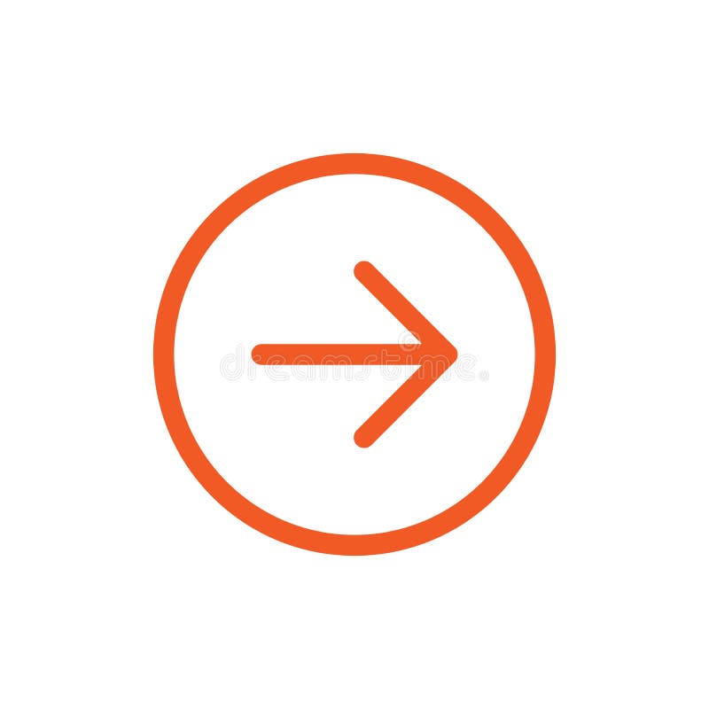Continue Icon. Red Thin Right Arrow and Three Dots Icon. Isolated on ...