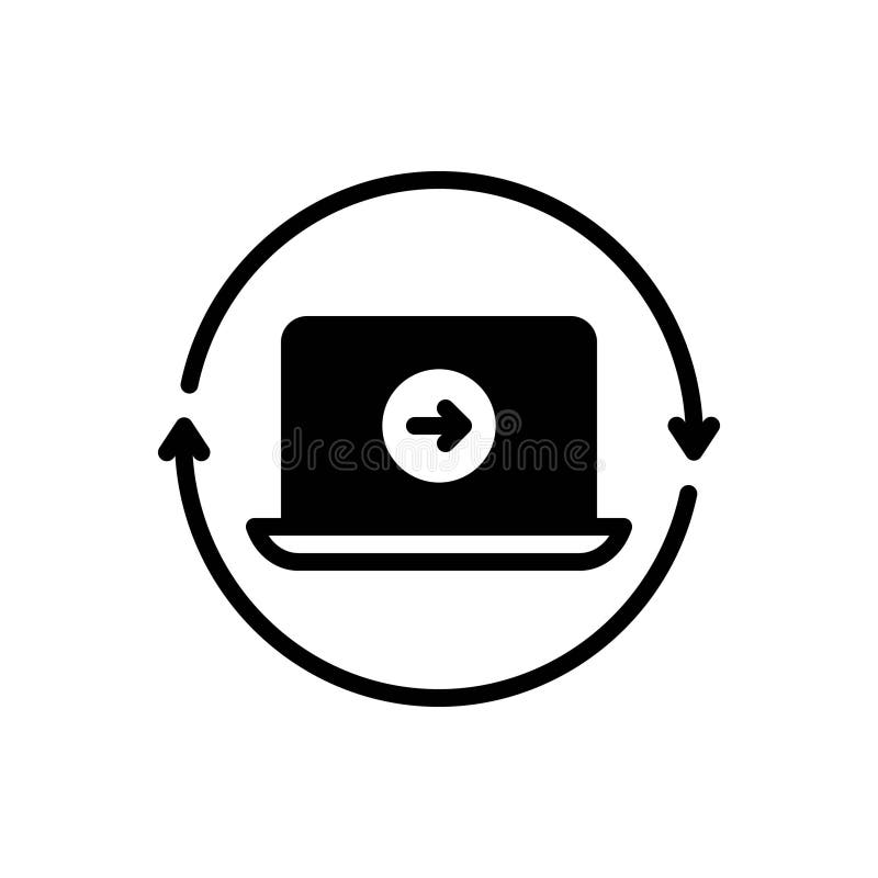 Black Solid Icon for Continue, Keep Up and Refresh Stock Vector ...