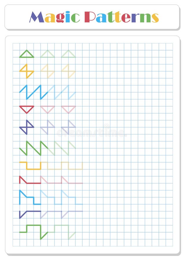 Continue the pattern stock vector. Illustration of homework - 136448173