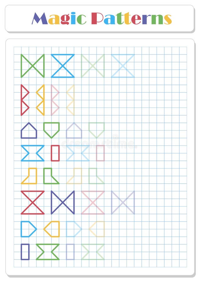 Continue the Pattern with Crayons or Felt-tip Pens Stock Vector ...