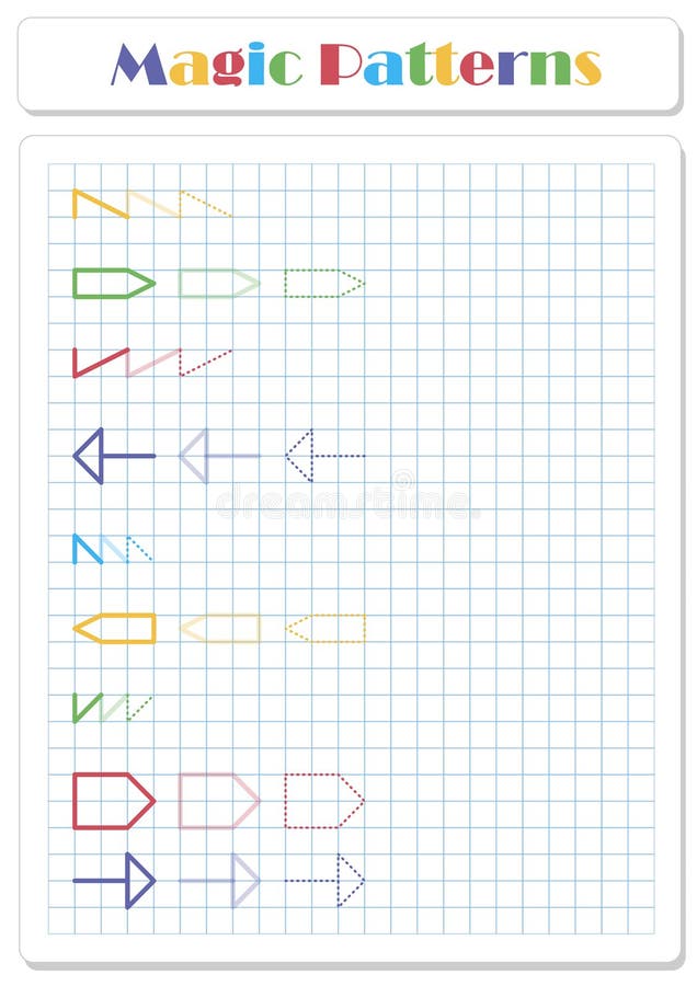 Continue the Pattern with Crayons or Felt-tip Pens Stock Vector ...