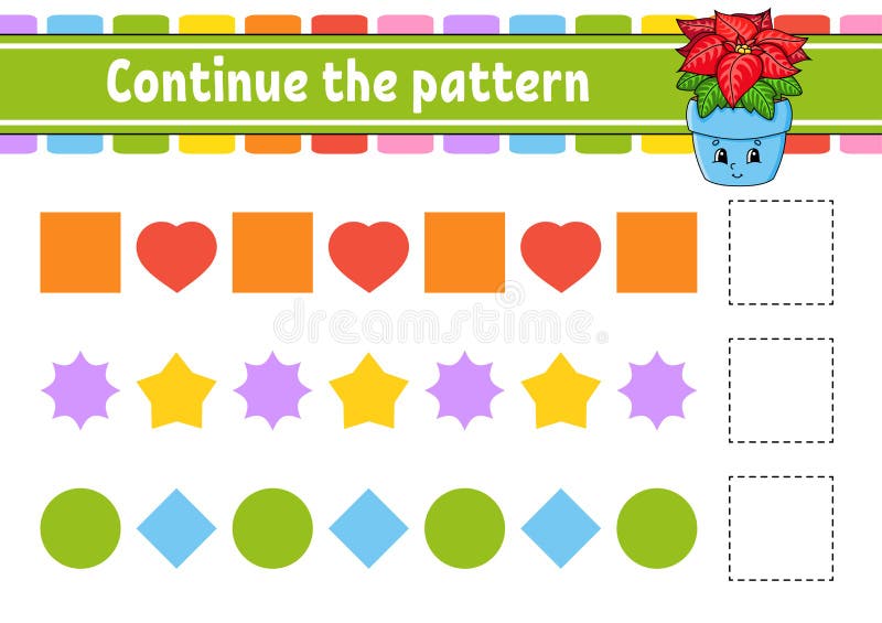 Continue the Pattern. Education Developing Worksheet. Game for Kids ...