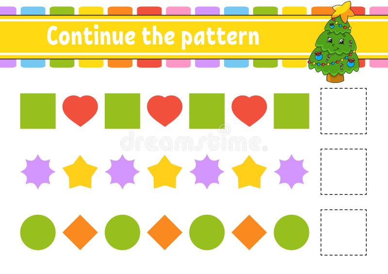 Continue the Pattern. Education Developing Worksheet. Game for Kids ...