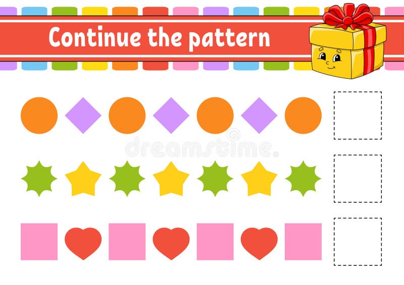 Continue the Pattern. Education Developing Worksheet. Game for Kids ...