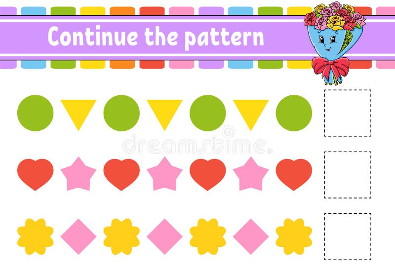 Continue the Pattern. Education Developing Worksheet. Game for Kids ...