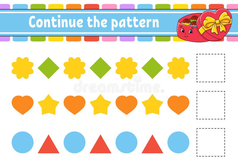 Continue the Pattern. Education Developing Worksheet. Game for Kids ...