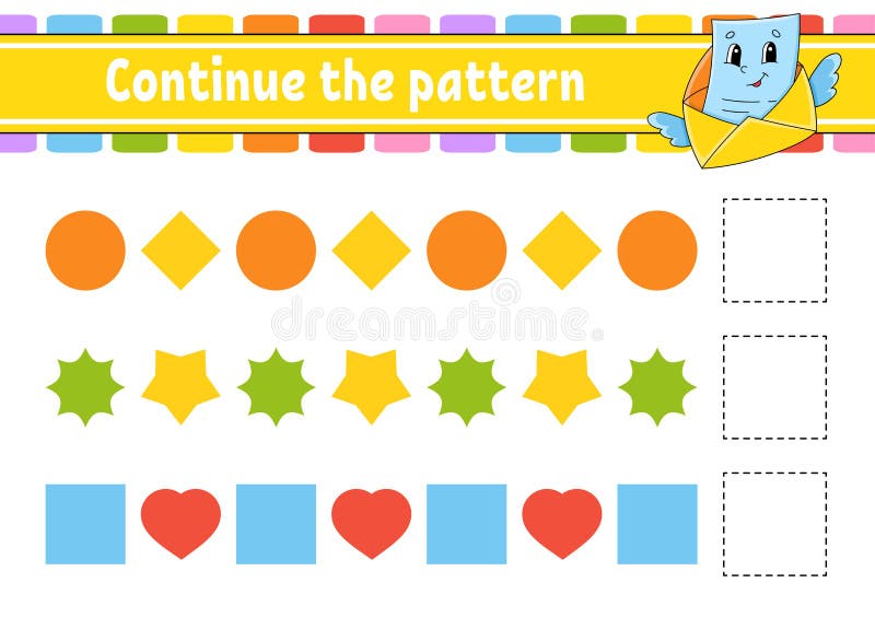 Continue the Pattern. Education Developing Worksheet. Game for Kids ...