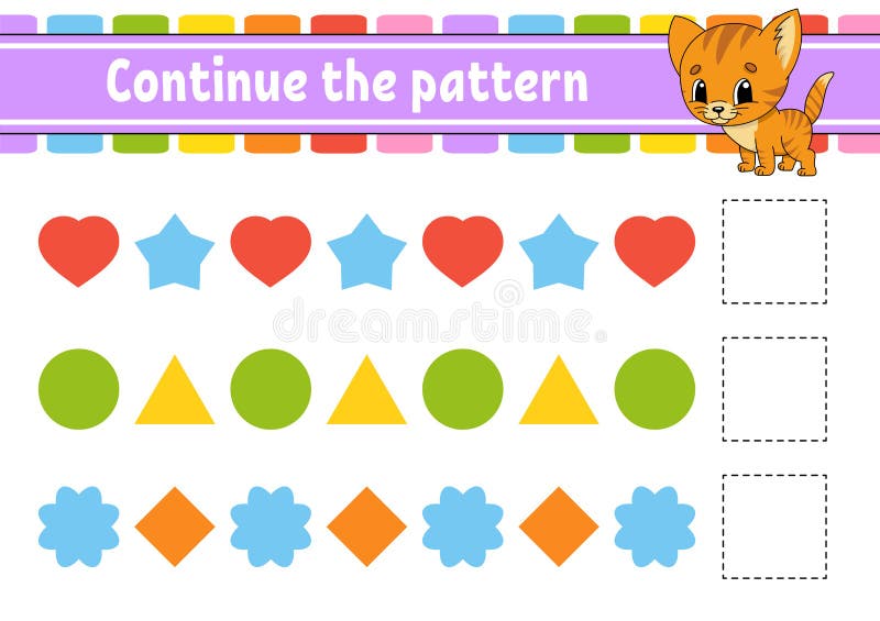 Continue the Pattern. Education Developing Worksheet. Game for Kids ...