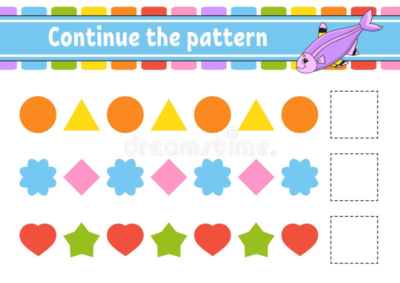 Continue the Pattern. Education Developing Worksheet. Game for Kids ...