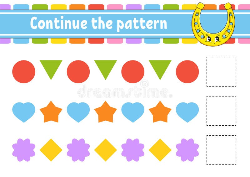 Continue the Pattern. Education Developing Worksheet. Game for Kids ...