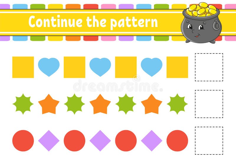 Continue the Pattern. Education Developing Worksheet. Game for Kids ...