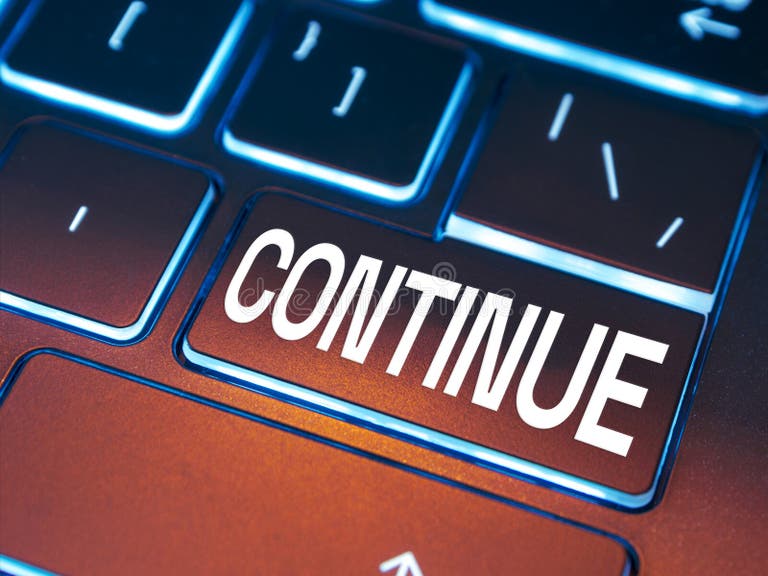 Continue Text on Keyboard Key Inscription Stock Image - Image of ...