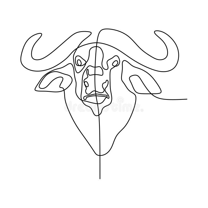 Bull Continuous Line Outline Stock Illustrations – 339 Bull Continuous ...