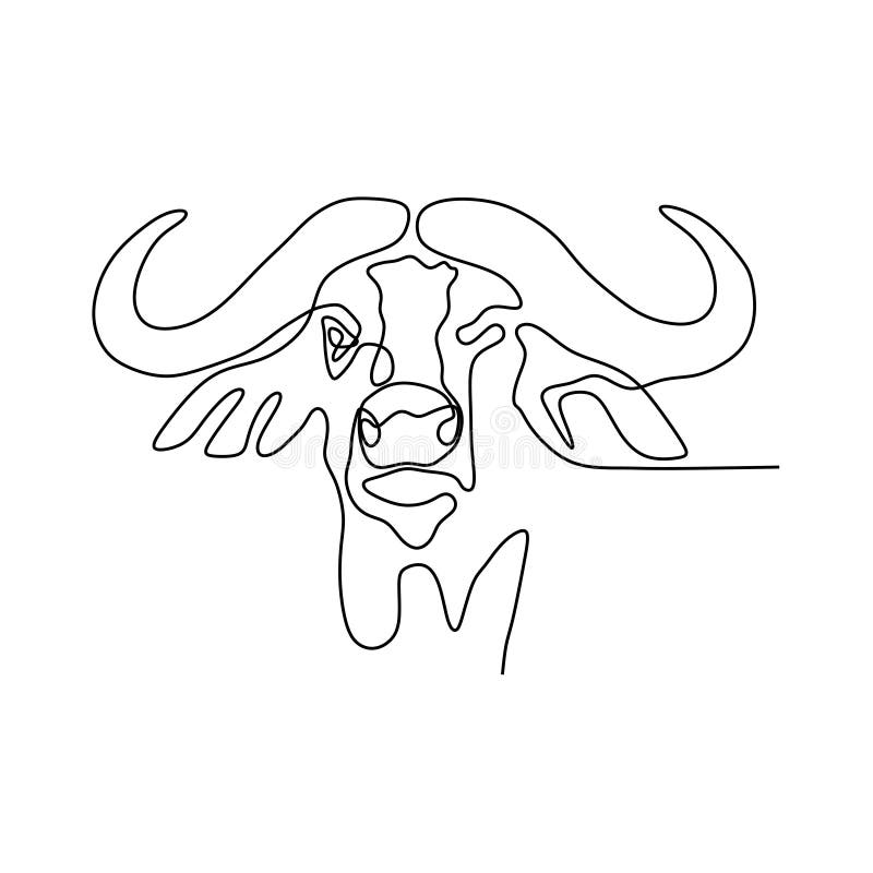 Bull Continuous Line Outline Stock Illustrations – 339 Bull Continuous ...