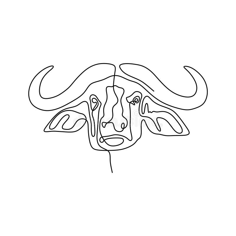 Bull Continuous Line Outline Stock Illustrations – 339 Bull Continuous ...