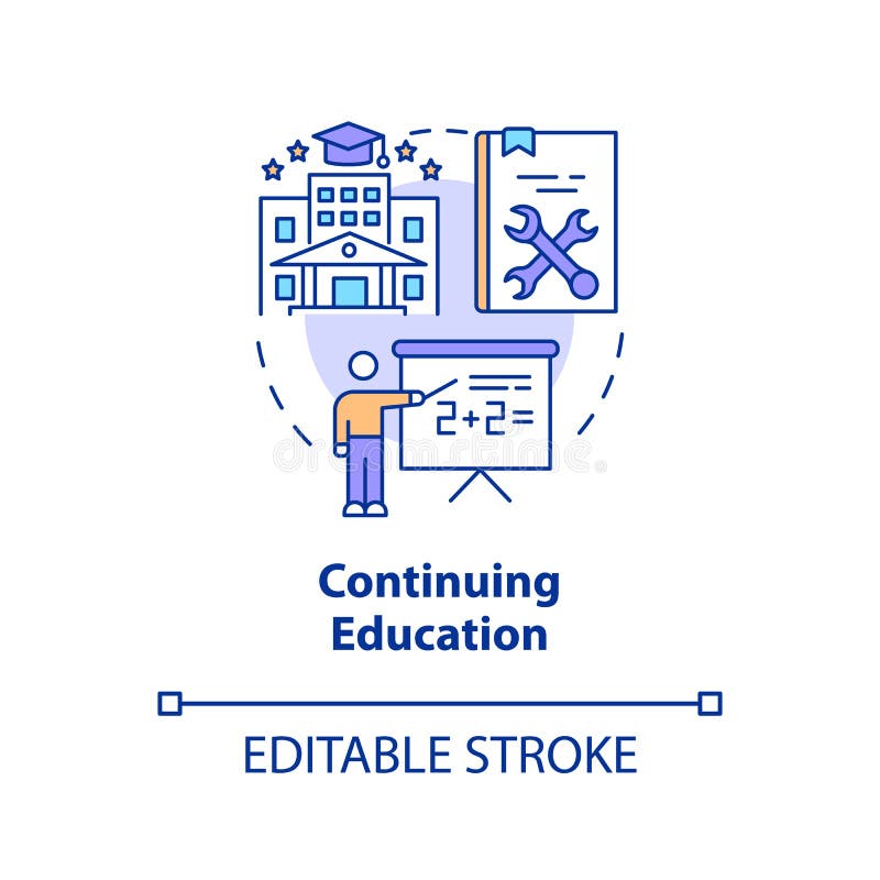 Continuing Education Concept Icon Stock Vector - Illustration of class ...