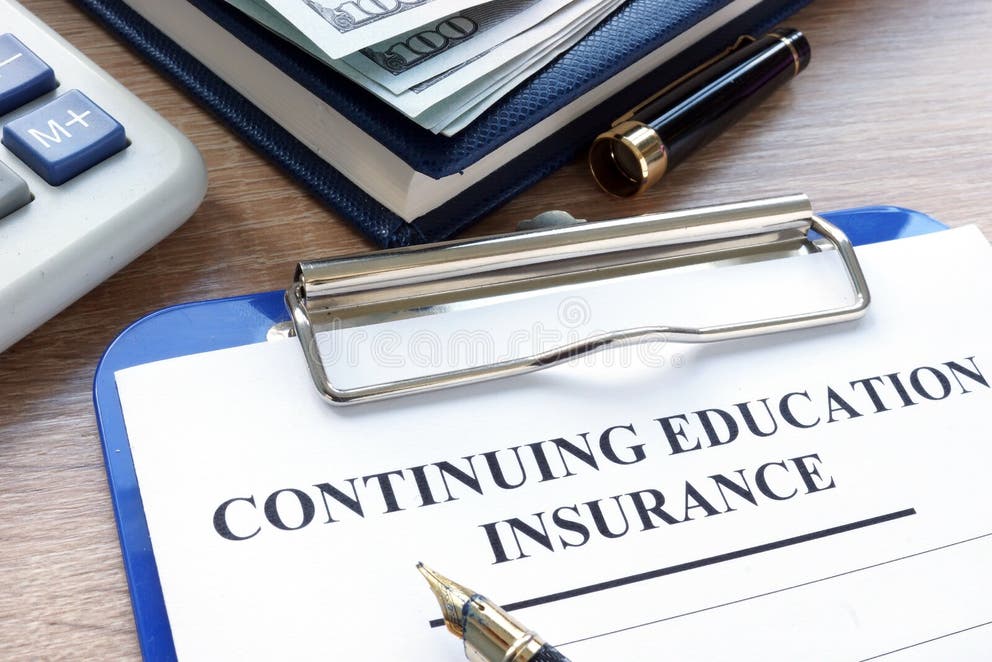 Continuing Education Insurance Policy. Stock Image - Image of ...