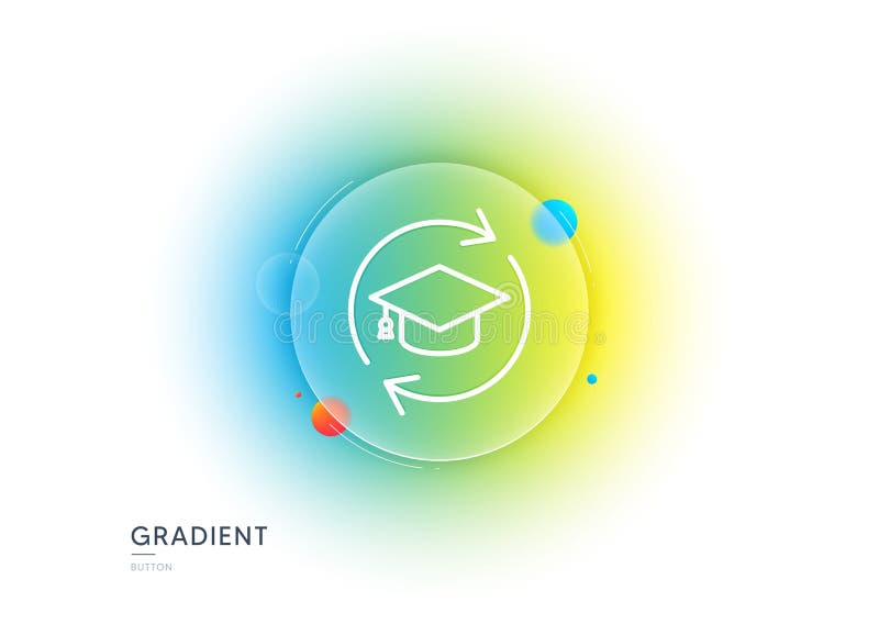 Continuing Education Line Icon. Online Education Sign. Gradient Blur ...