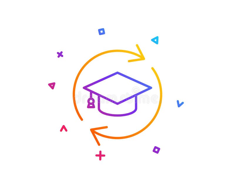 Continuing Education Line Icon. Online Education Sign. Vector Stock ...
