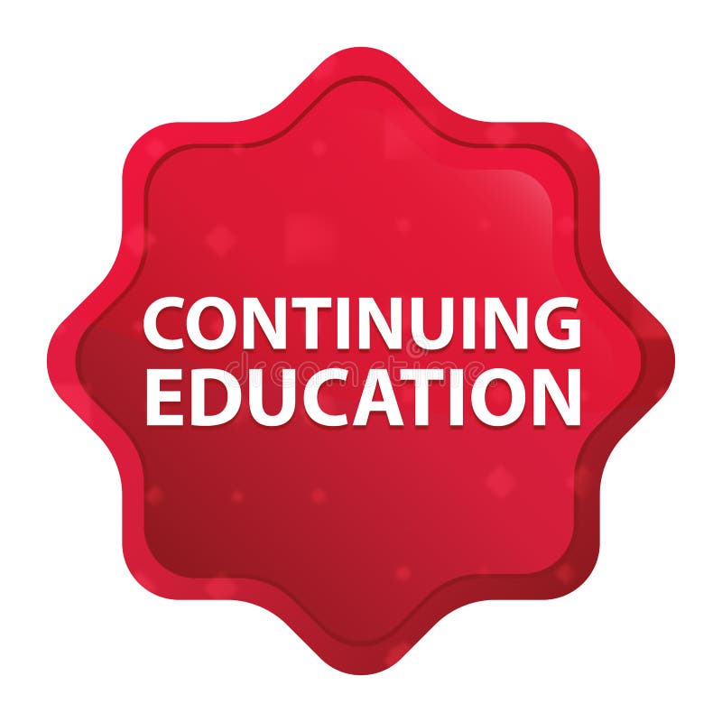 Continuing Education Misty Rose Red Starburst Sticker Button Stock ...