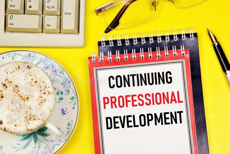 Continuing Professional Development. Text Inscription in the Notepad ...