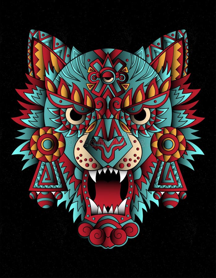 Wolf Aztec Stock Illustrations – 561 Wolf Aztec Stock Illustrations ...