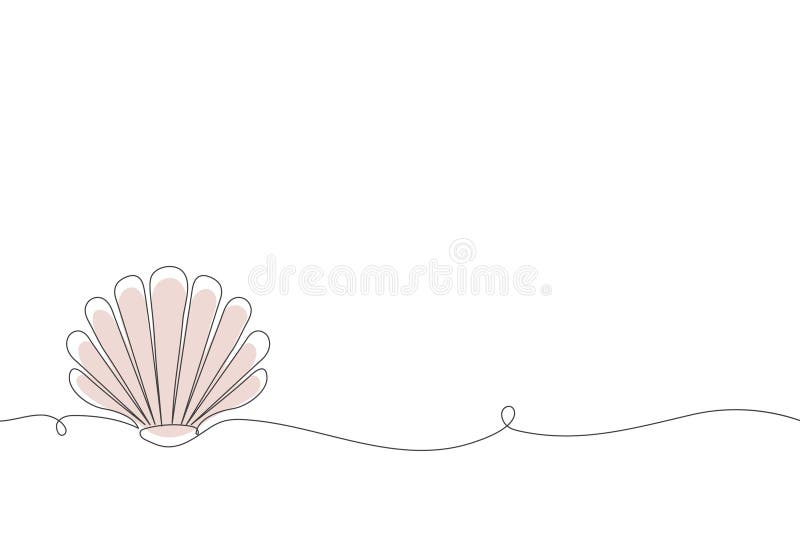 Shell Continuous Line Stock Illustrations – 596 Shell Continuous Line ...