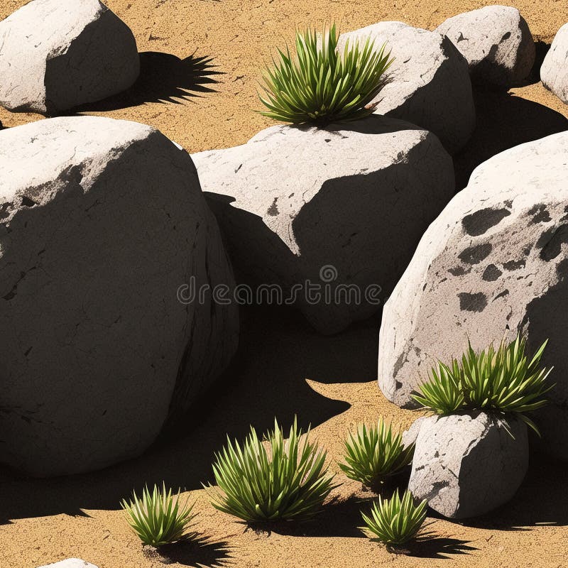 A Continuous Belt of Tropical Cactis. Wallpaper Pattern Painted in ...