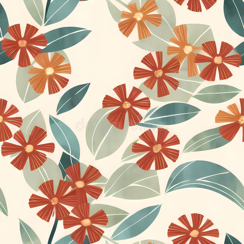Floral Botanical Illustration Tropical Seamless Pattern Illustration ...