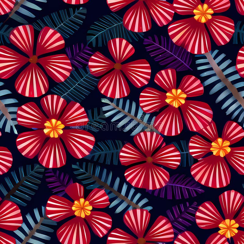 Flowers Repeating Pattern Seamless All Over Print Surface Tile for ...