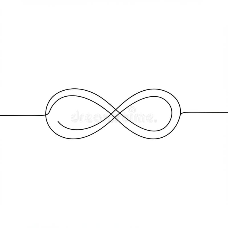 A Continuous Black Line Drawing Forms an Infinity Symbol Against a ...