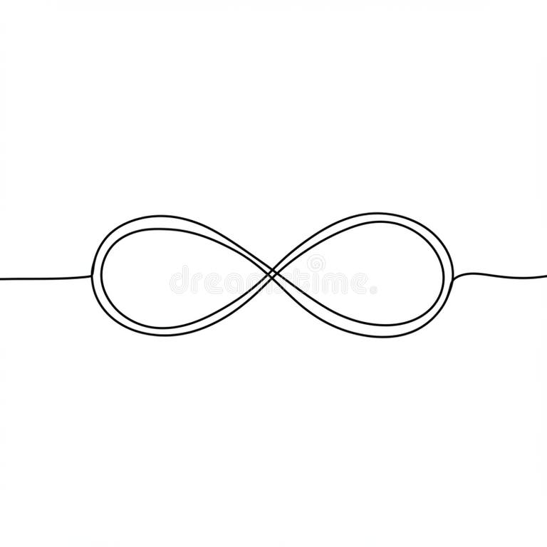 A Continuous Black Line Drawing Forms an Infinity Symbol in the Center ...