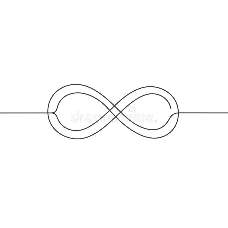 A Continuous Black Line Forms an Infinity Symbol, Smoothly Merging into ...