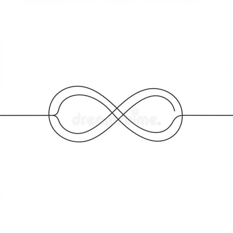 A Continuous Black Line Forms an Infinity Symbol, Smoothly Merging into ...