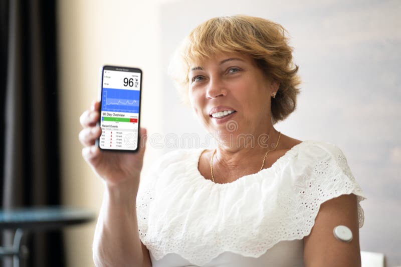 Continuous Blood Sugar Level Measuring Device Stock Image - Image of ...