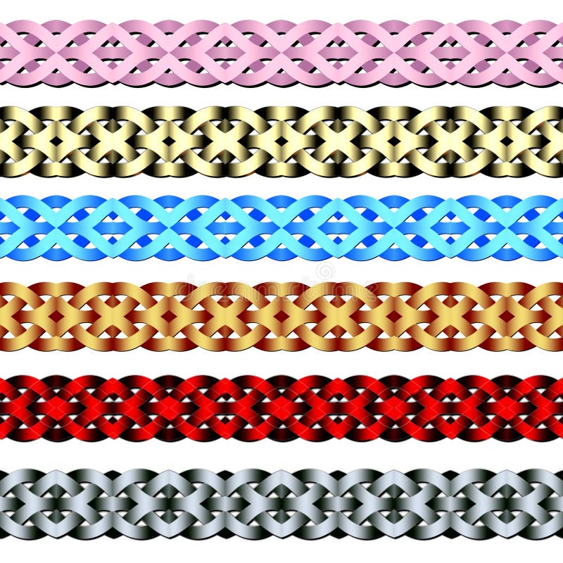Continuous Border with Celtic Weaving Stock Illustration - Illustration ...